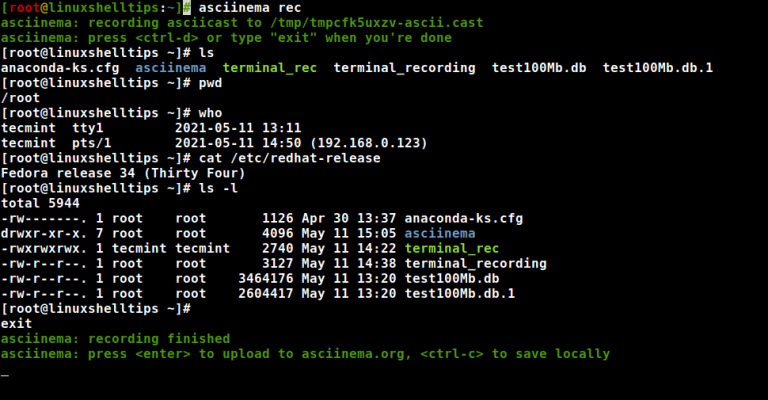 How to Record Linux Terminal Sessions Using Asciinema