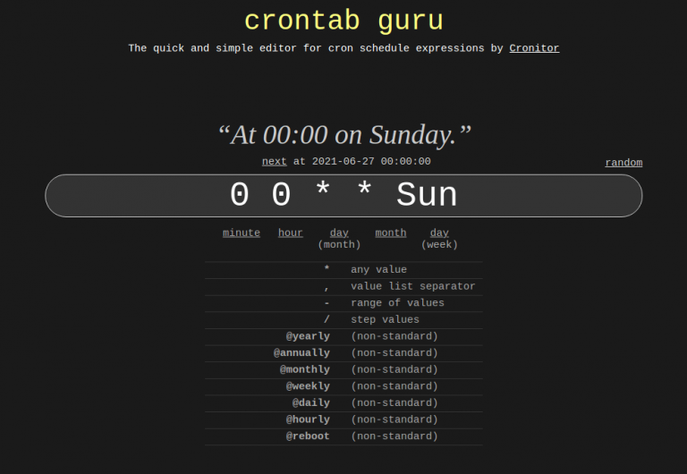 How to Run a Crontab Job Every Week on Sunday