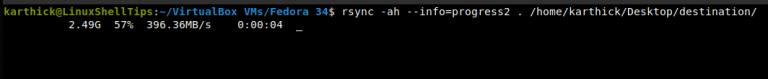 Rsync Show Progress Bar When Copying Files in Linux