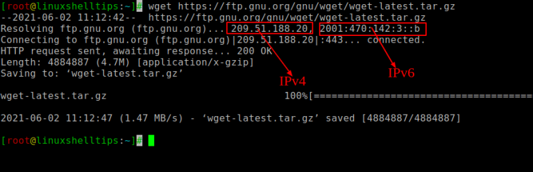 How to Force Wget to Use IPv4 or IPv6 Connection