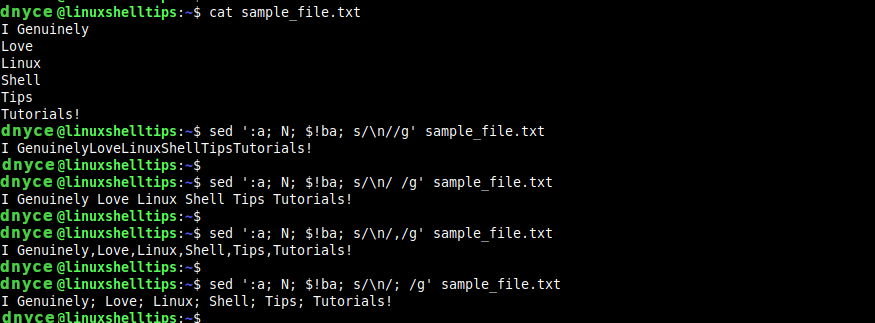 How To Join Multiple Lines Into One In A File In Linux