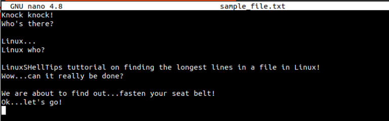How To Find Longest Line s In A File In Linux
