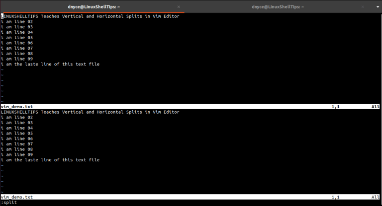 How to Split Vim Workspace Vertically or Horizontally