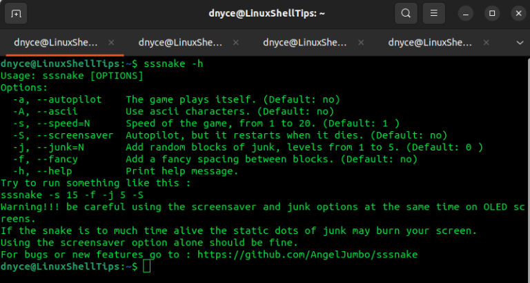 sssnake – A Classic Snake Game for Your Linux Terminal