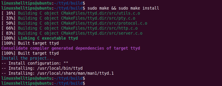 ttyd - Share Linux Terminal Over Web Browser